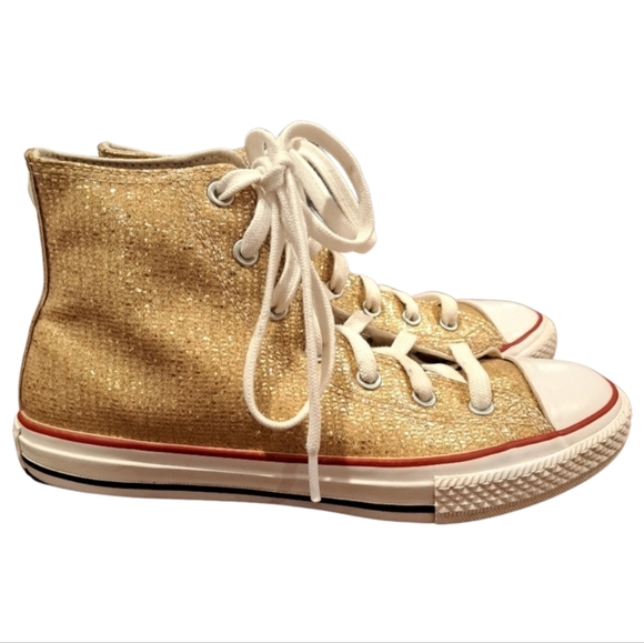 Converse | Shoes | Converse Gold Metallic Hightops | Poshmark